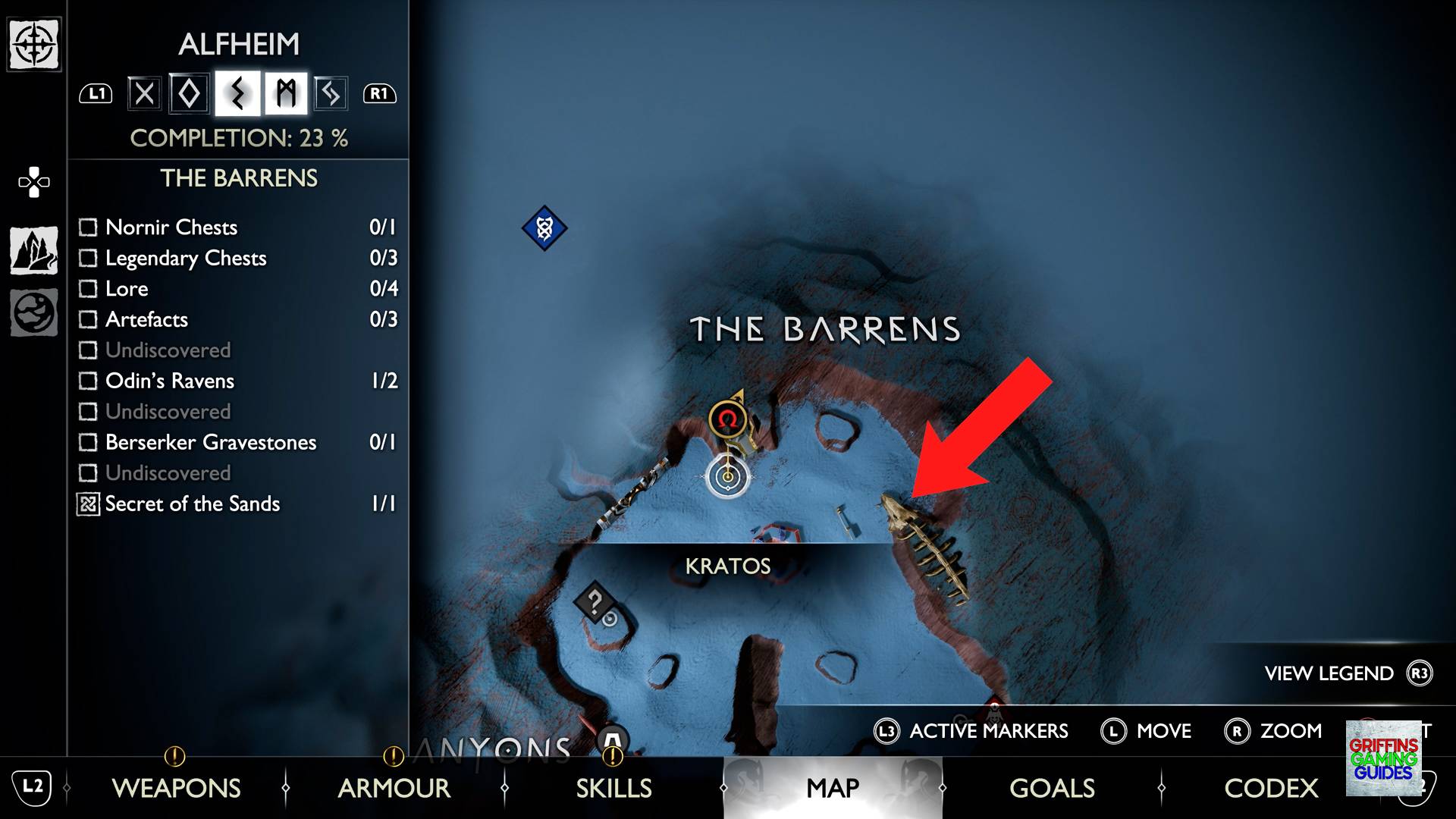 God of War Ragnarök Odin's Raven location Alfheim