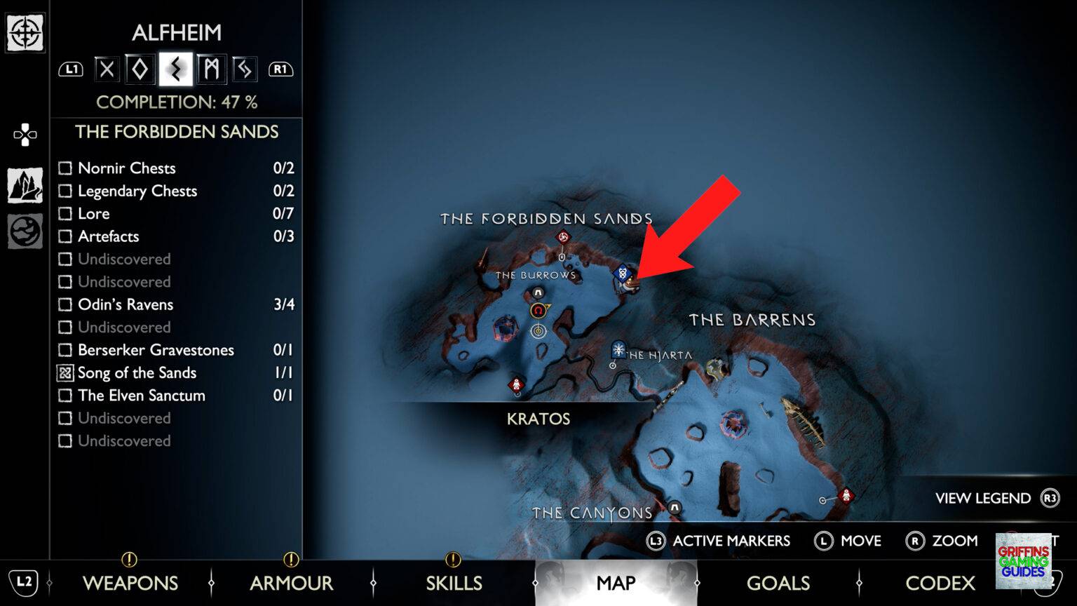 God of War Ragnarök Odin's Raven location Alfheim